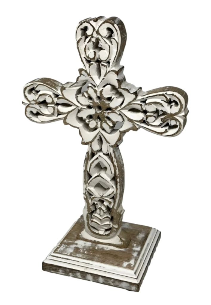 Distressed Table Top Cross – rehomewinterset